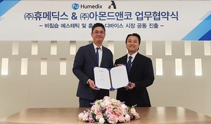 휴메딕스, '아몬드앤코와 AI 기반 피부미용 디바이스 사업 MOU' 체결…'비침습 약물 전달 기술 기반 미용 의료기기' 개발